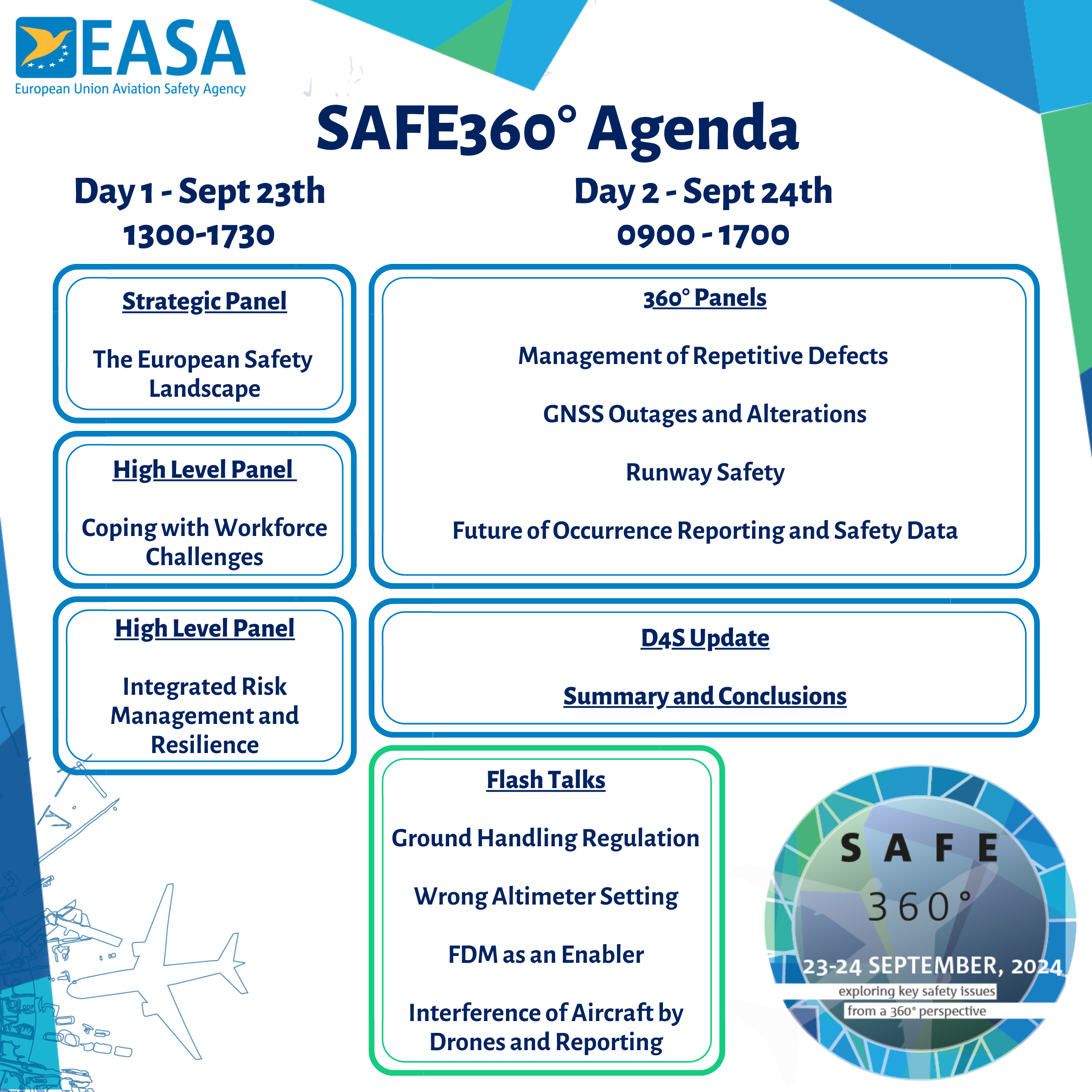 SAFE 360° — Safety in Aviation Forum for Europe 2024 - On-site event | EASA